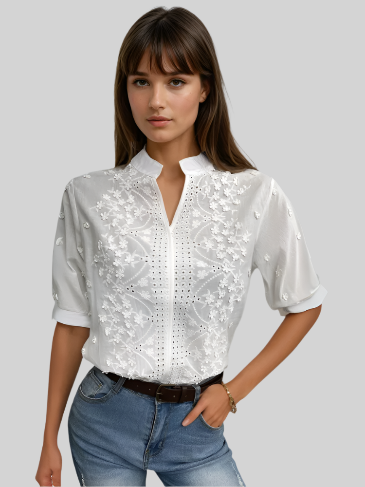 Adele | Embroidered White Blouse – MOOD Melbourne