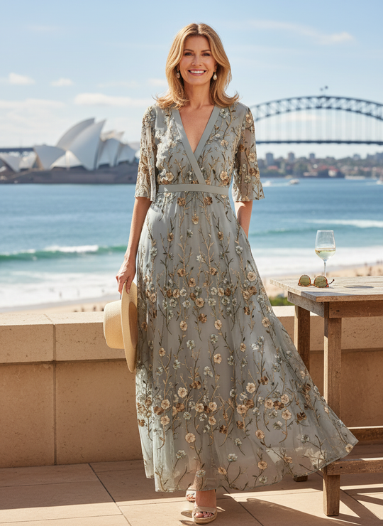 Susan | Elegant Floral Maxi Dress – MOOD Melbourne